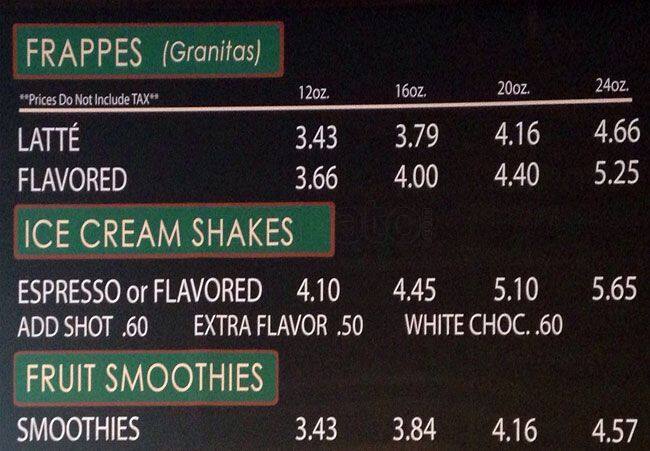 Menu at Espresso Yourself cafe, Fircrest, Regents Blvd