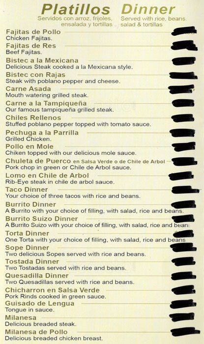 Menu at El Tio Loco restaurant, Cicero, Ogden Ave