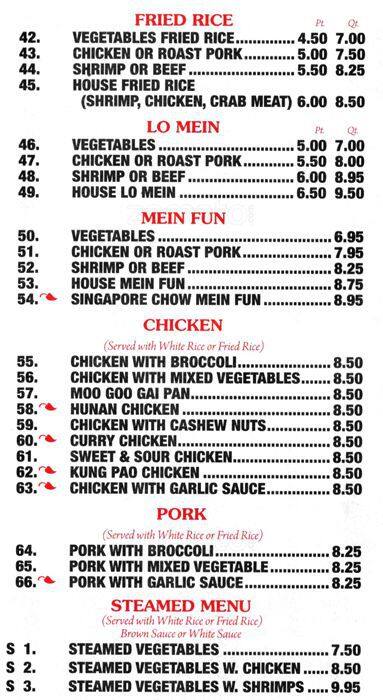 Menu at Hibachi Express restaurant, Charlotte, N Tryon St #100