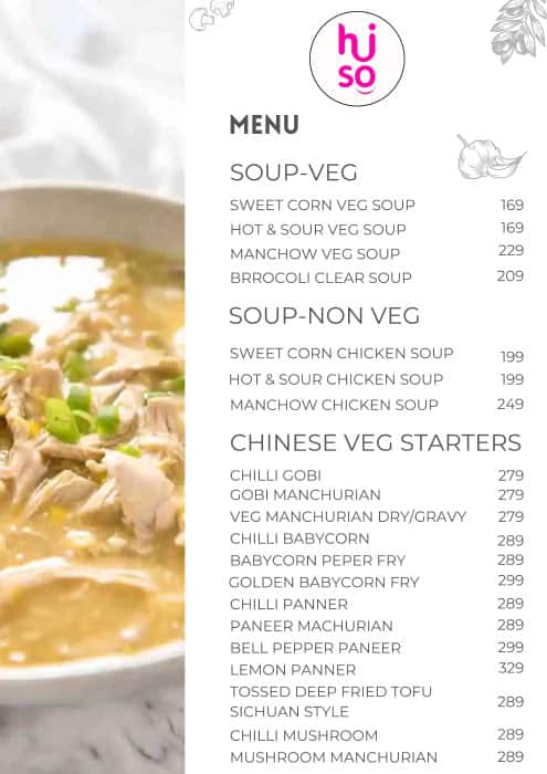 Menu of Hiso, Anna Nagar West, Chennai