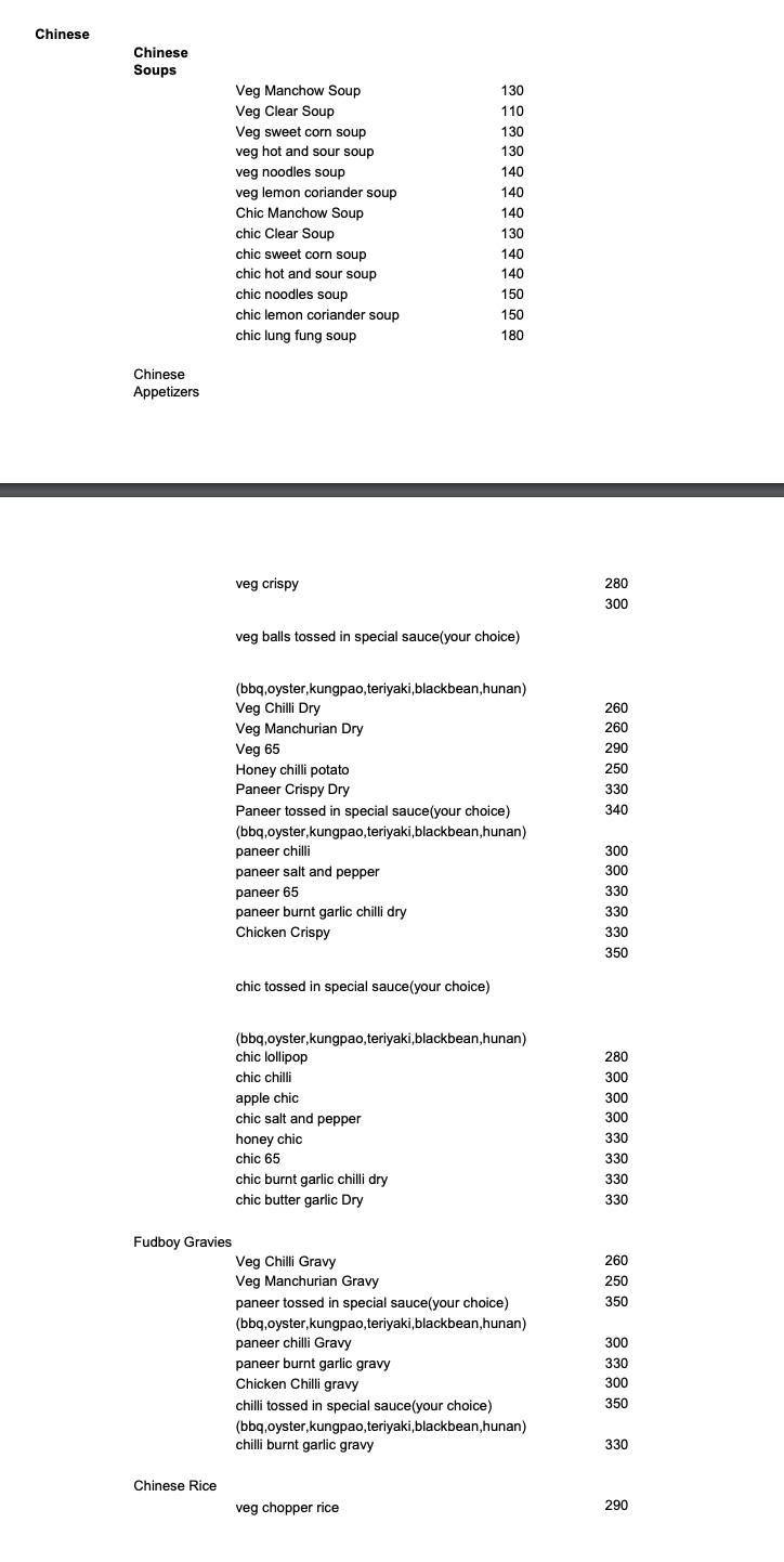 Menu of Fudboy, Bhandup, Mumbai