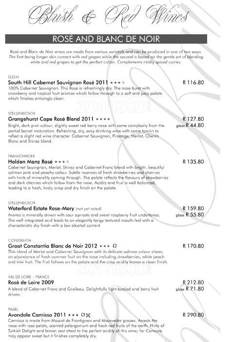 Menu at The Raj, Midrand, Crowthorne Shopping Centre