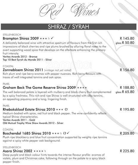 Menu at The Raj, Midrand, Crowthorne Shopping Centre