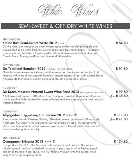 Menu at The Raj, Midrand, Crowthorne Shopping Centre