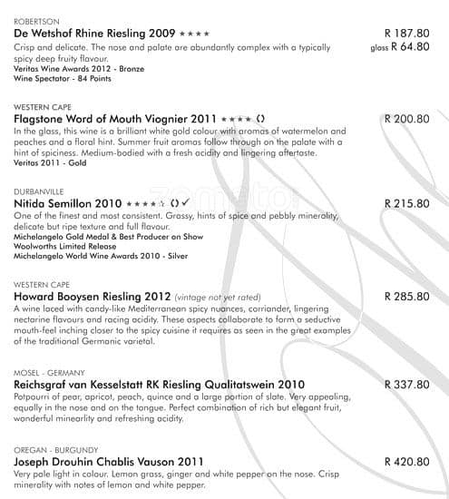 Menu at The Raj, Midrand, Crowthorne Shopping Centre