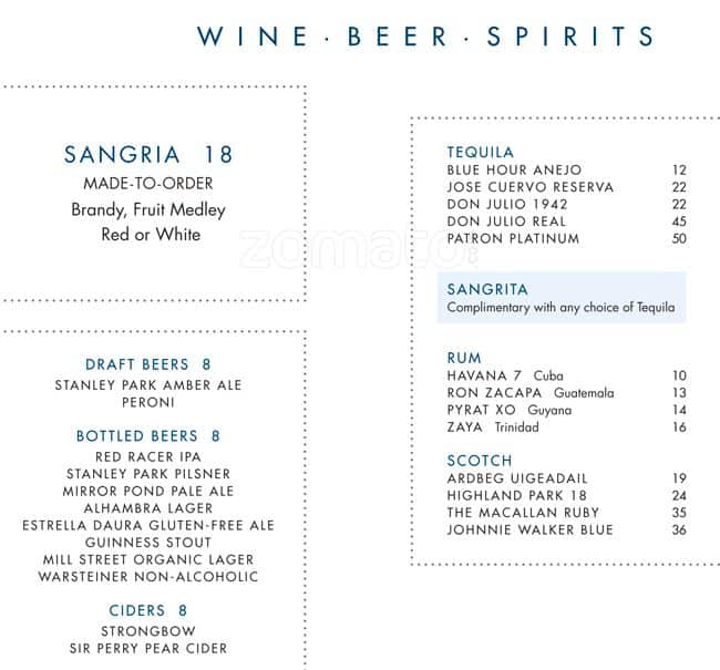 Menu at Reflections at Rosewood Hotel Georgia pub & bar, Vancouver, 801 ...