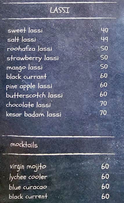Menu of The Lassi Corner, Nizampet, Hyderabad