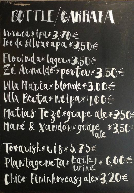 Menu at Taproom Oitava Colina pub & bar, Lisbon