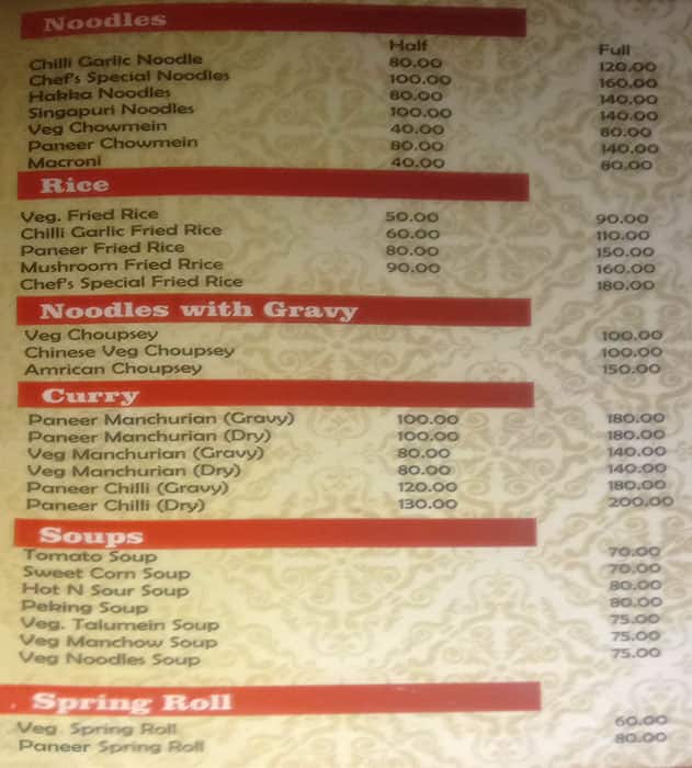 Menu of Pandey's Shashwat Sweets, Hazratganj, Lucknow