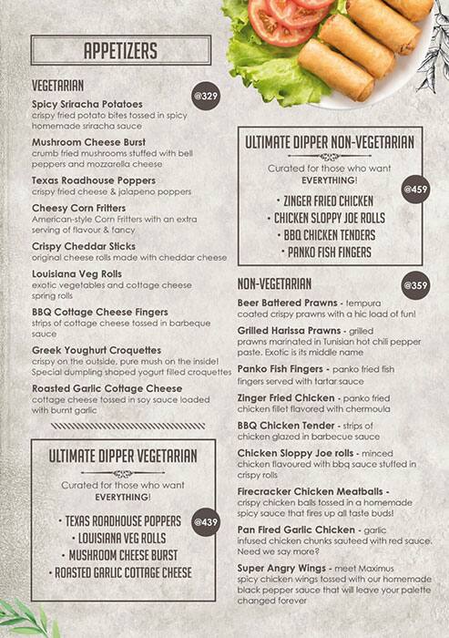 Menu of Ricos, Kamla Nagar, New Delhi