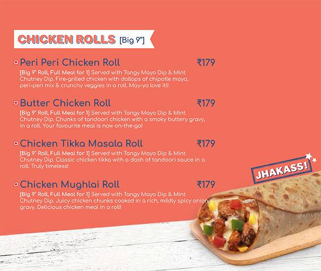 Menu at Mealful Rolls - India's Biggest Rolls, Bengaluru, 509