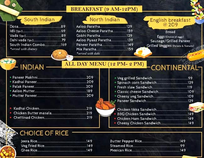 Menu of Fusion Kitchen, Jayanagar, Bangalore