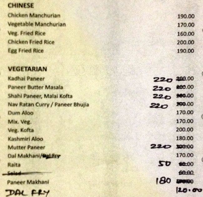 Menu at Diamond Restaurant And Bar, Agra