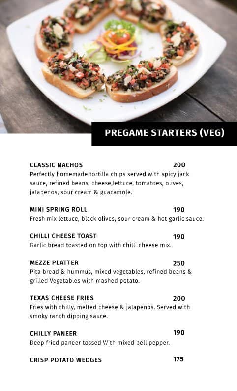 Menu at Cornucopia, Mysuru, 22nd Cross