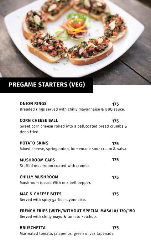 Menu at Cornucopia, Mysuru, 22nd Cross