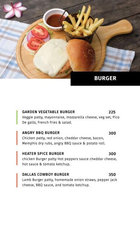 Menu at Cornucopia, Mysuru, 22nd Cross