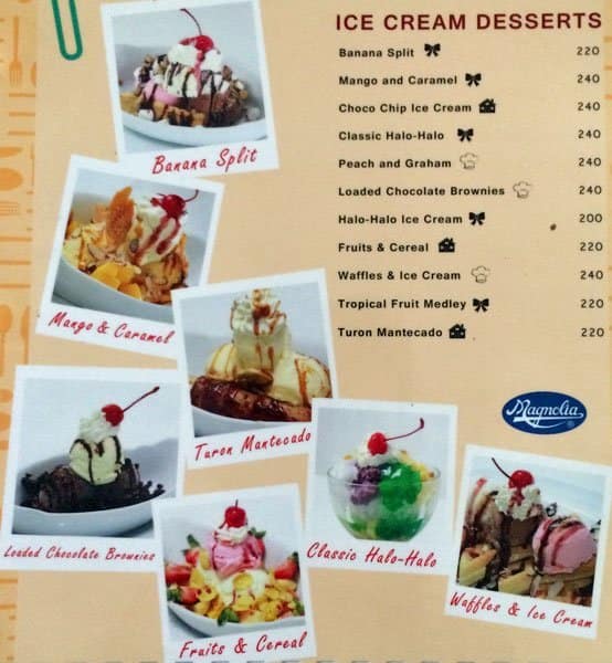 Menu At Ice Castle Cafe And Ice Cream House Quezon City 2nd Floor