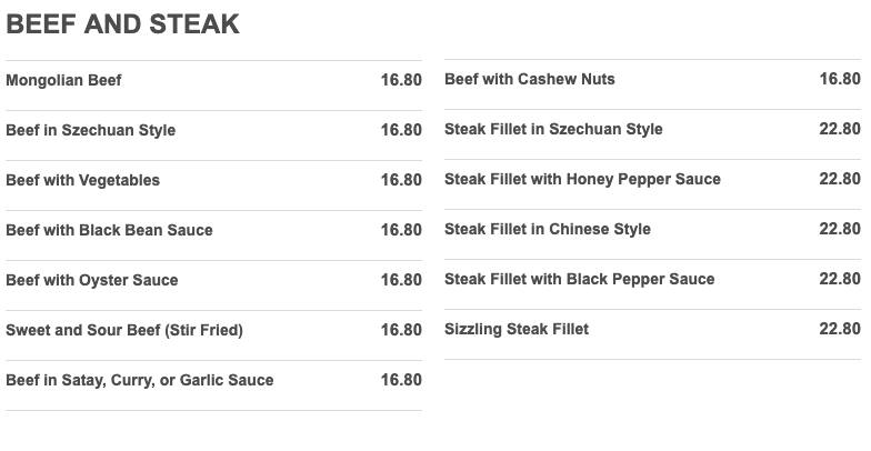 Menu at Hongfa Chinese BBQ Dee Why, Dee Why