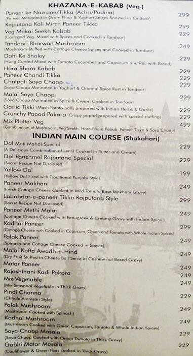 Menu at Moti Mahal Dx Rajputana Cuisine, Delhi
