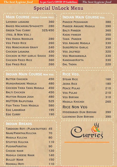 Menu at Umami by Curries, Ahmedabad, 105, Shivalik Plaza