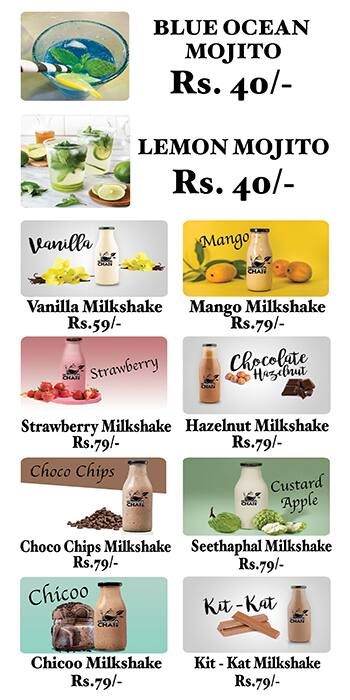 Menu at Chowrasta CHAI, Hyderabad, MIG-415 KPHB Road