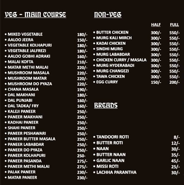 Menu of The Food Hub, NIT, Faridabad
