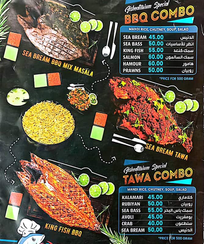 Menu of Fish Eatarium Restaurant, Al Karama, Dubai