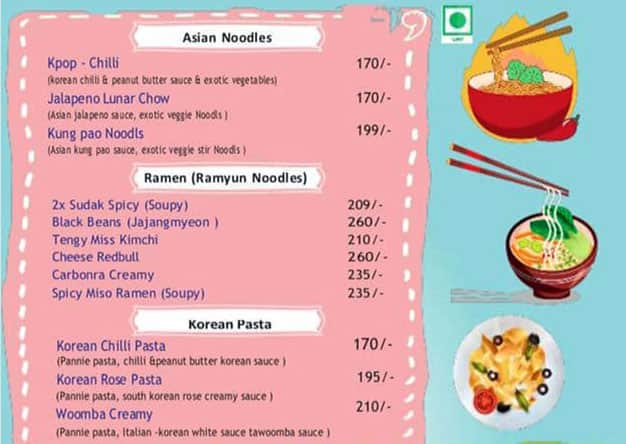 Menu of Taobao Korean Cafe, Rajendar Nagar, Ghaziabad