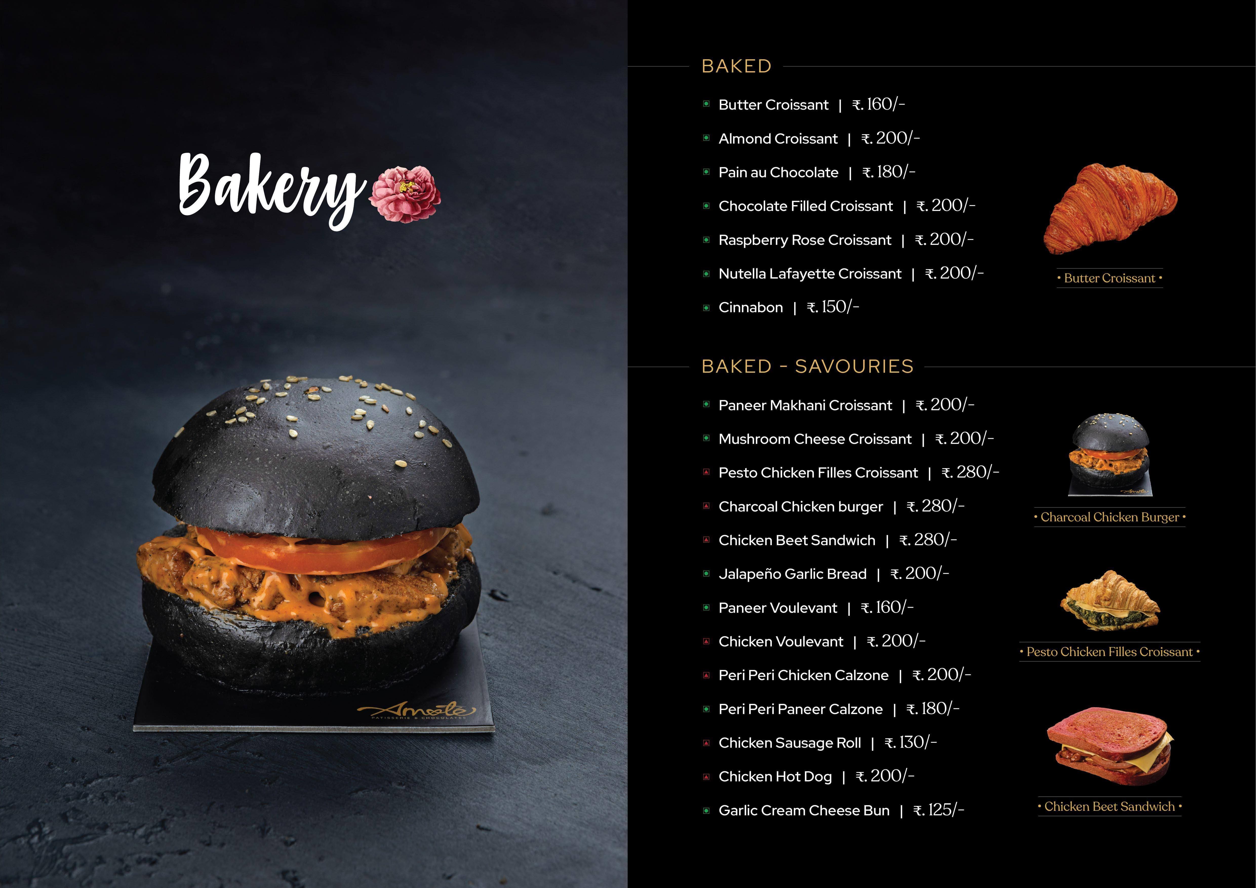 Menu of Amote Patisserie, Peelamedu, Coimbatore