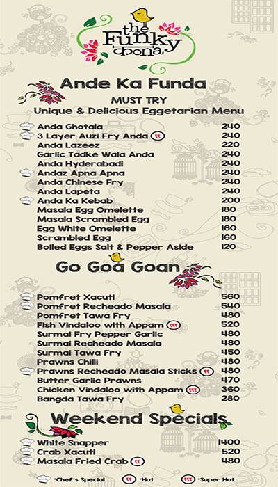 Menu at Filament Bar (Baner), Pune, Rajwada chowk