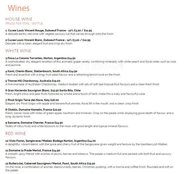 Menu at Ken Ho Restaurant, Birmingham