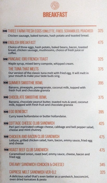 Menu at Double Roti, Chennai, 2/546
