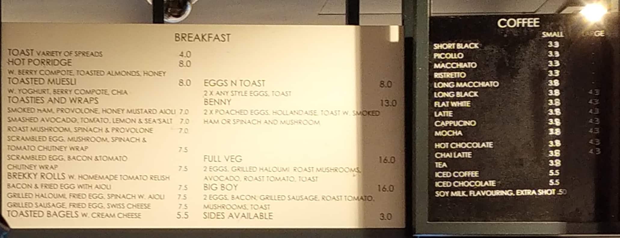 Menu at Georgie Boy's Coffee Co - Barangaroo, Barangaroo, 200 ...