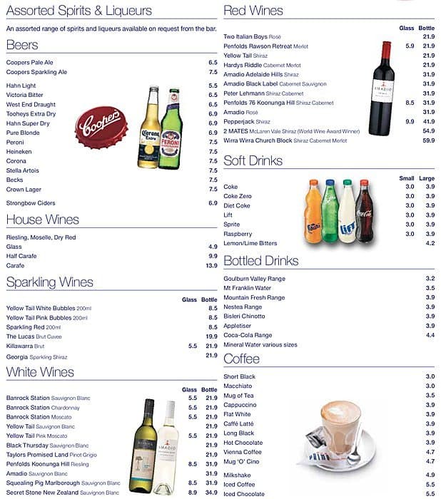 Carta del restaurante Caffe Primo, Seaford