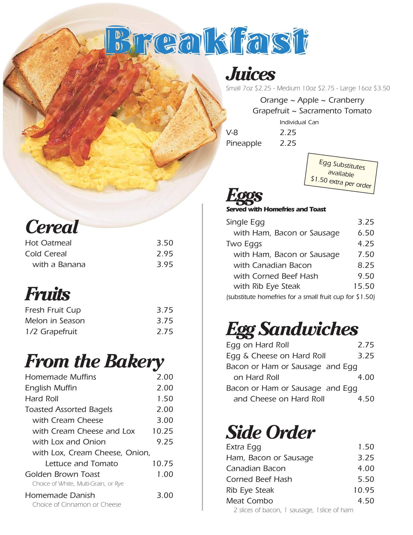 Menu at Neptune Diner restaurant, Newburgh