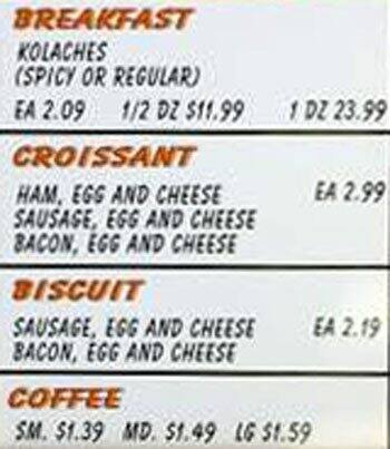 Menu at OB Donuts cafe, Olive Branch