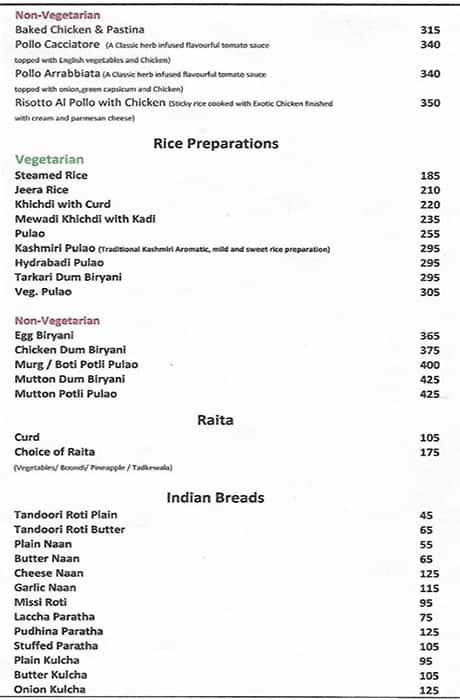 Menu at Vantage - A Unit Of TWG By Hemang Vachani, Udaipur