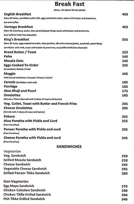 Menu at Vantage - A Unit Of TWG By Hemang Vachani, Udaipur