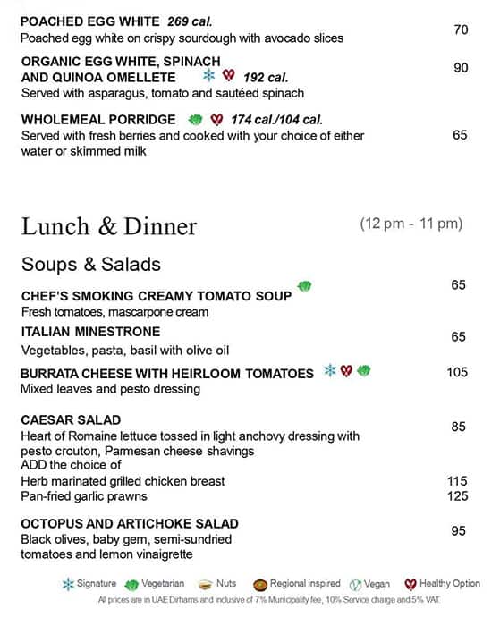Menu at Aspen by Kempinski cafe, Dubai