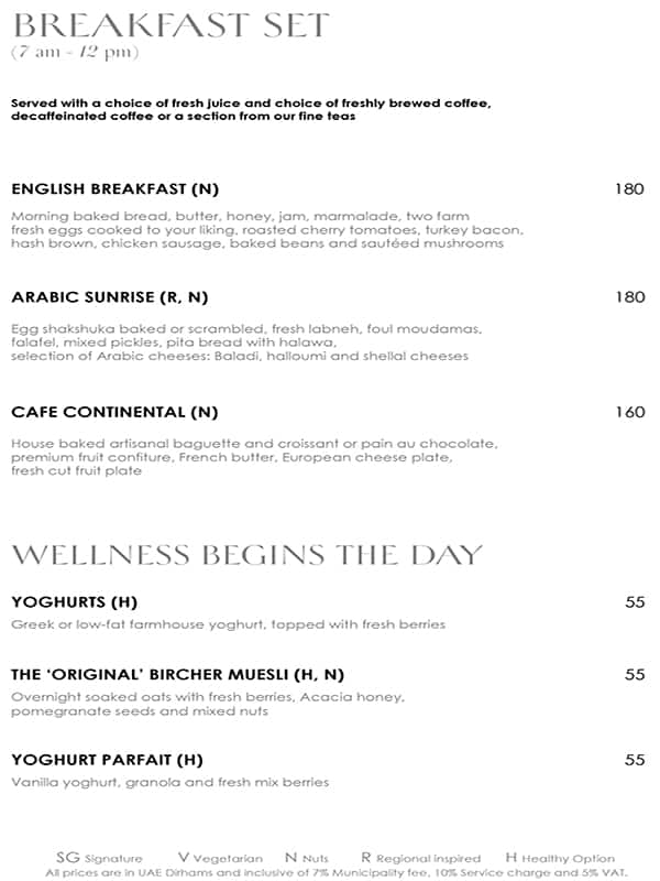 Menu of Aspen - Kempinski Hotel Mall of the Emirates, Al Barsha, Dubai