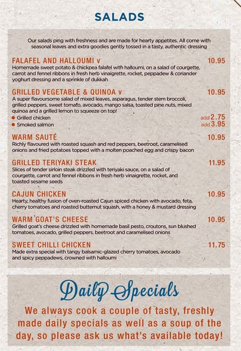 Menu at Fego cafe, Cobham, 14 Anyards Rd