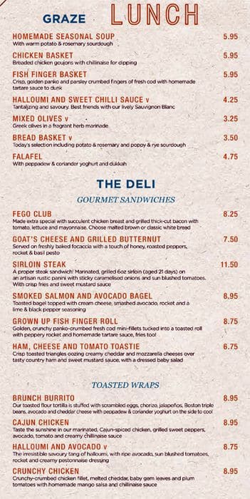 Menu at Fego cafe, Cobham, 14 Anyards Rd