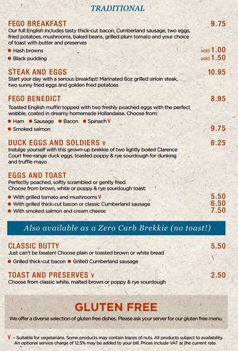 Menu at Fego cafe, Cobham, 14 Anyards Rd