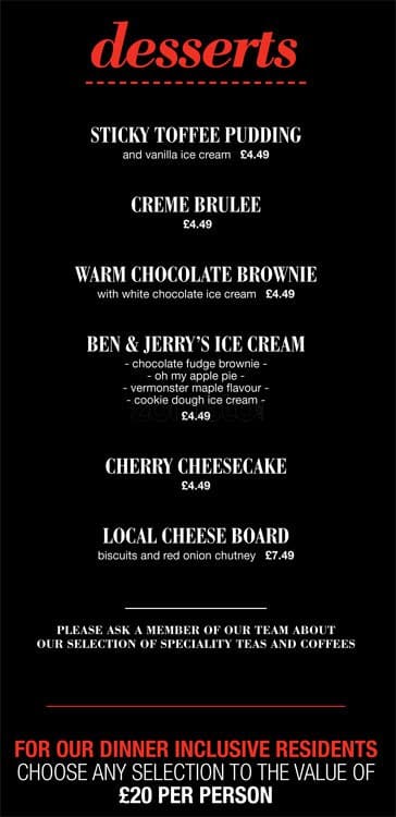 Menu at Mercure Birmingham West Hotel restaurant, West Bromwich
