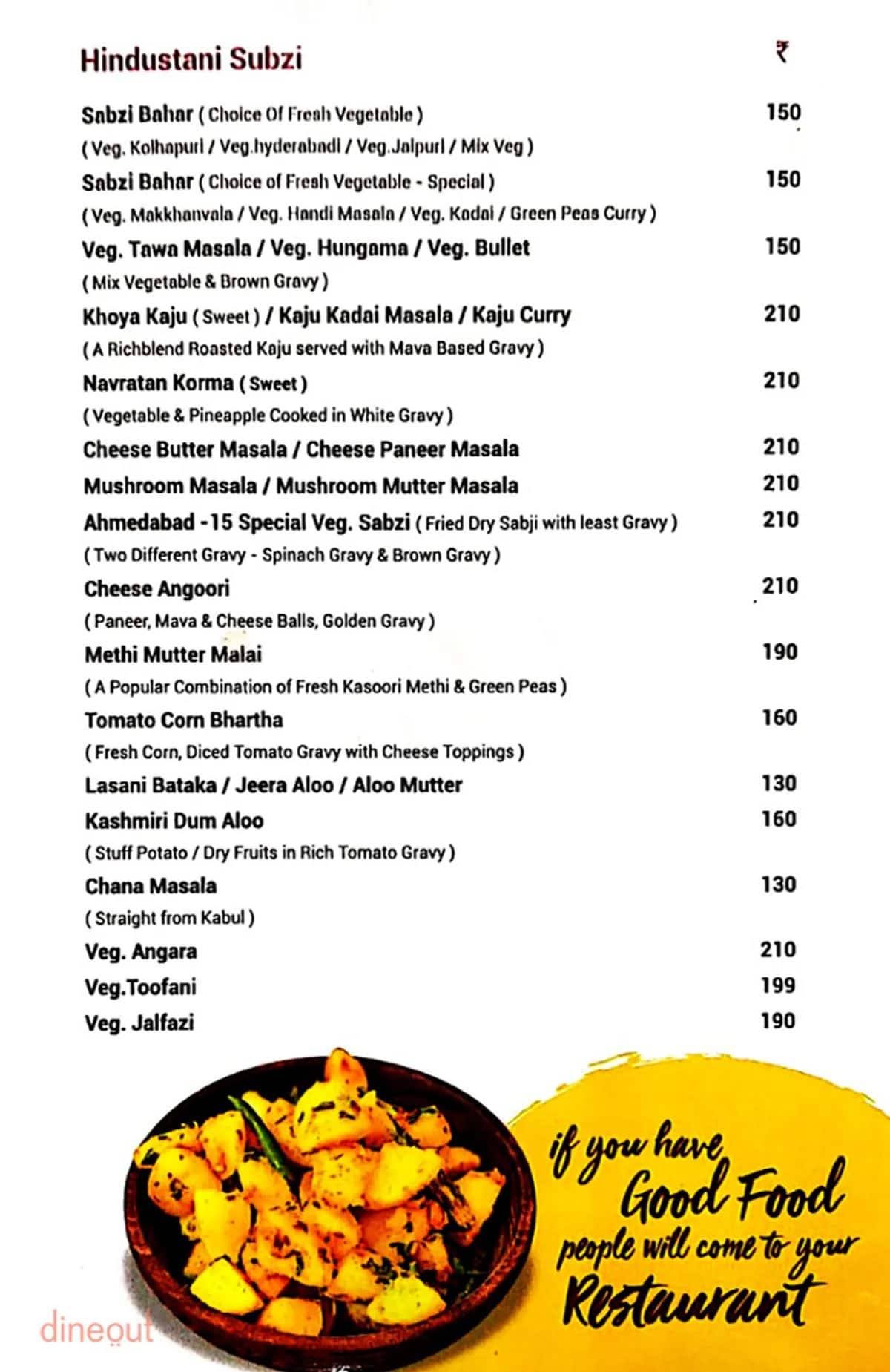 Menu at Ahmedabad-15, Ahmedabad, Vastrapur