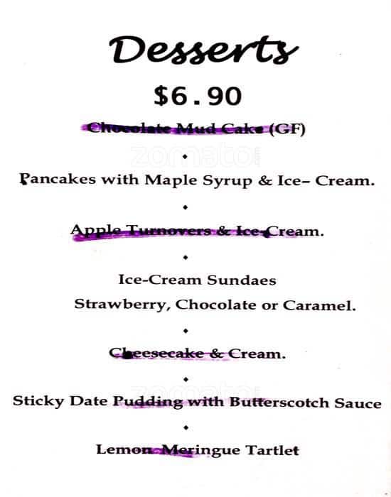 Menu at Blumberg Hotel pub & bar, Birdwood