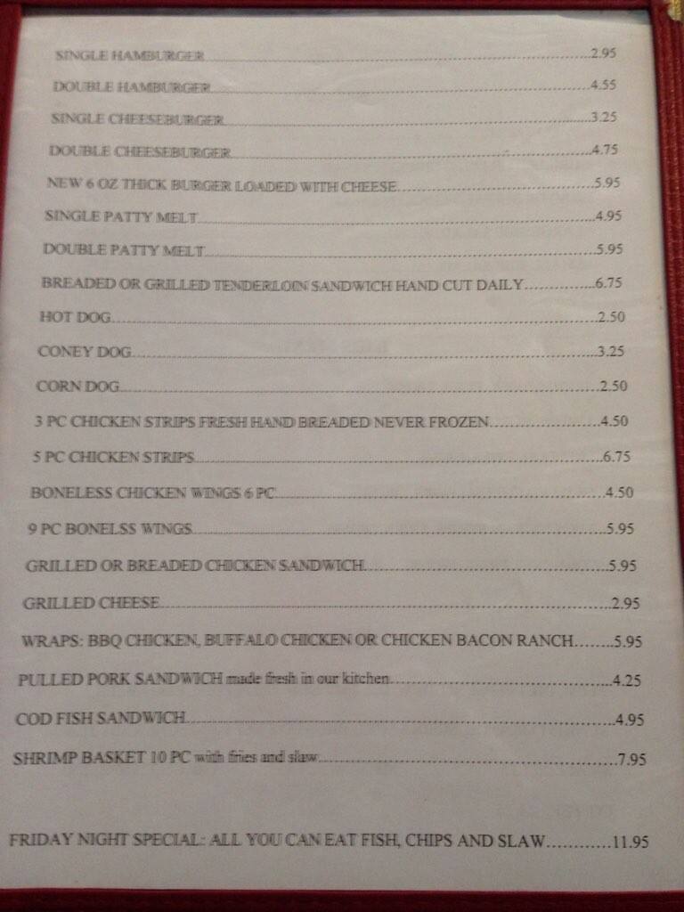 Menu at Route 67 Ice Cream & Diner restaurant, Worthington