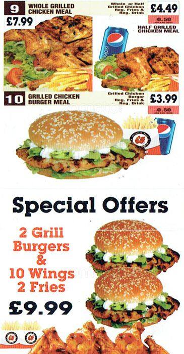 Menu at Roosters Spot restaurant, London, 926 Brighton Rd