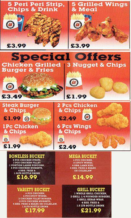 Menu at Roosters Spot restaurant, London, 926 Brighton Rd