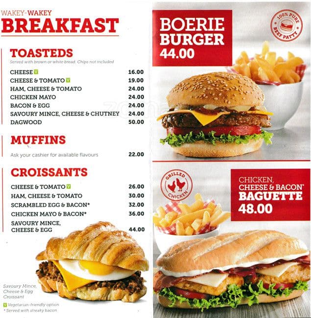 Wimpy Menu, Menu for Wimpy, Plattekloof, Cape Town - Zomato South Africa